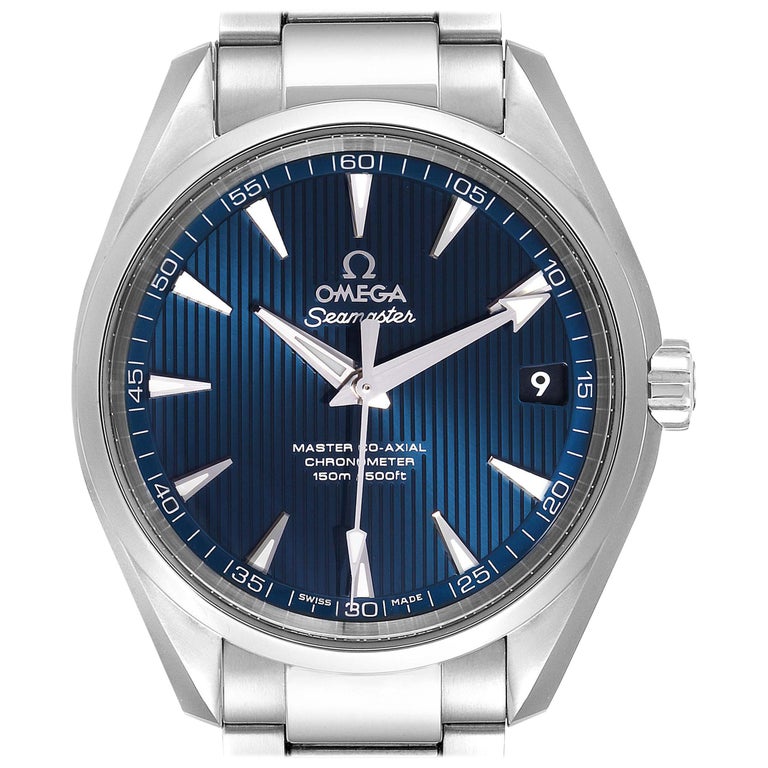 Omega Seamaster Aqua Terra Blue Dial Watch 231.10.39.21.03.002 Box Card ...