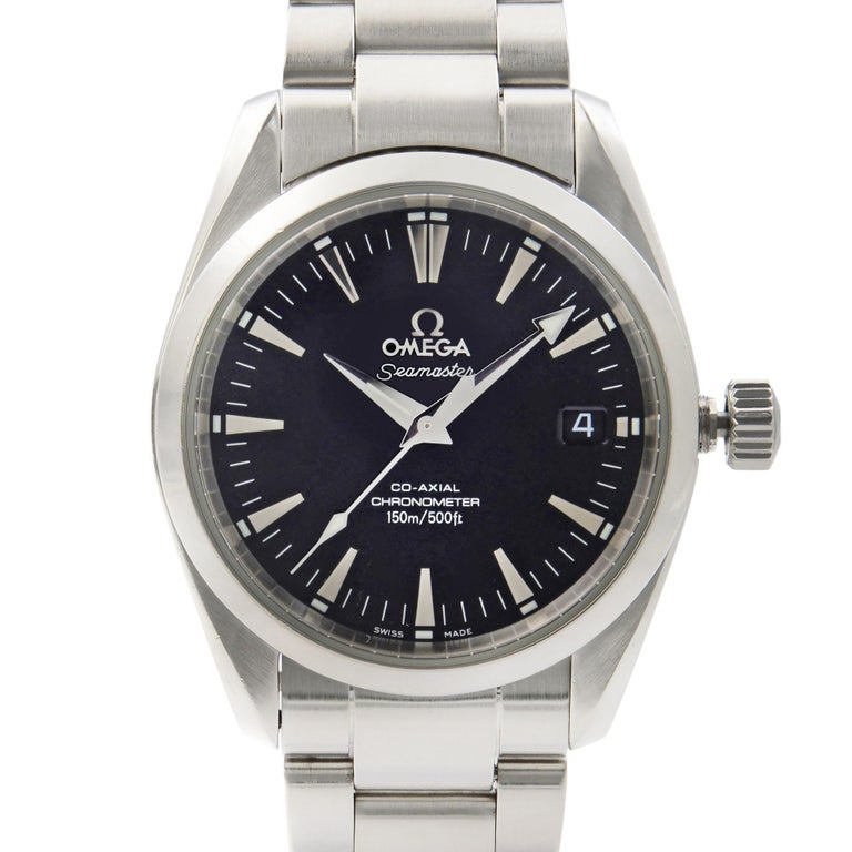 Omega Seamaster Aqua Terra Steel Black Dial Automatic Midsize Watch ...