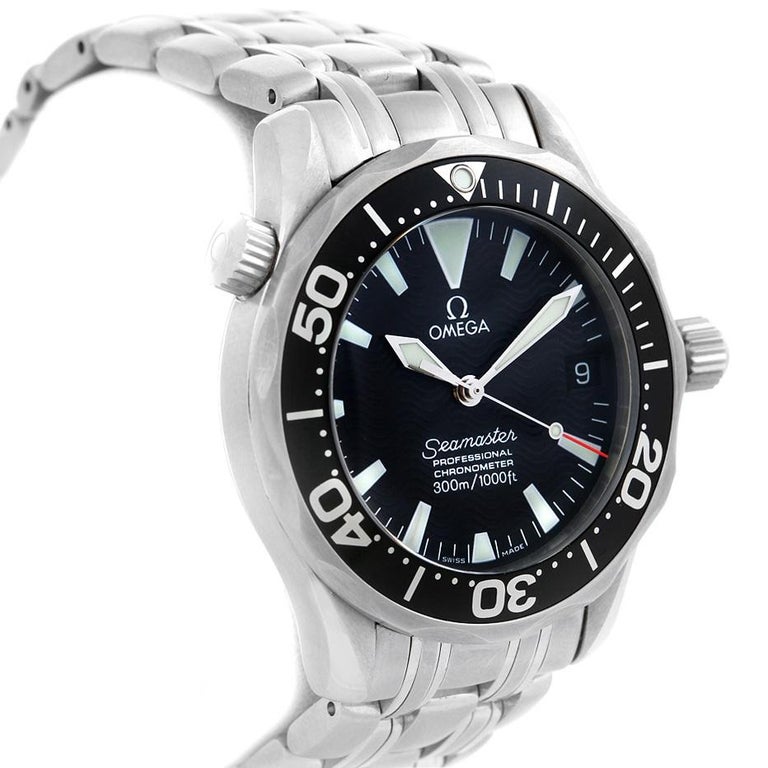 Omega Seamaster Black Wave Dial Midsize 300m Watch 2252.50.00 Box Card ...