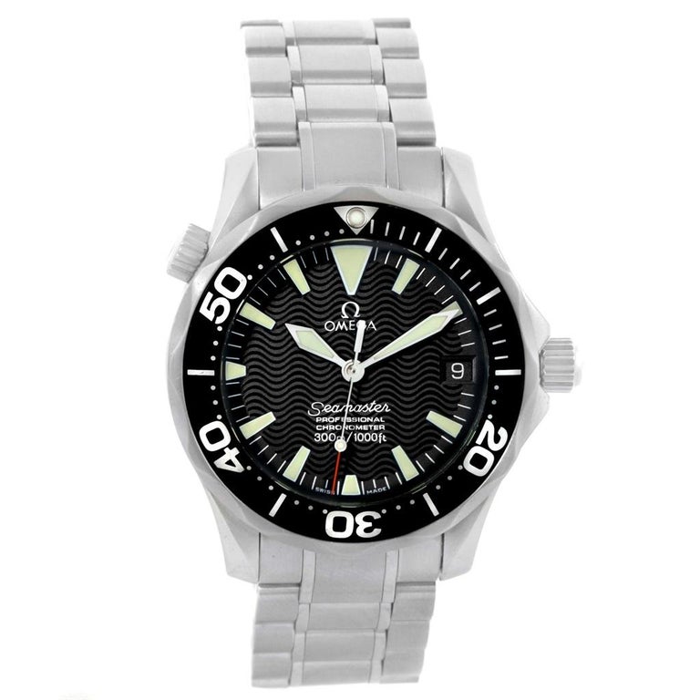 Omega Seamaster Black Wave Dial Midsize 300m Watch 2252.50.00 For Sale ...