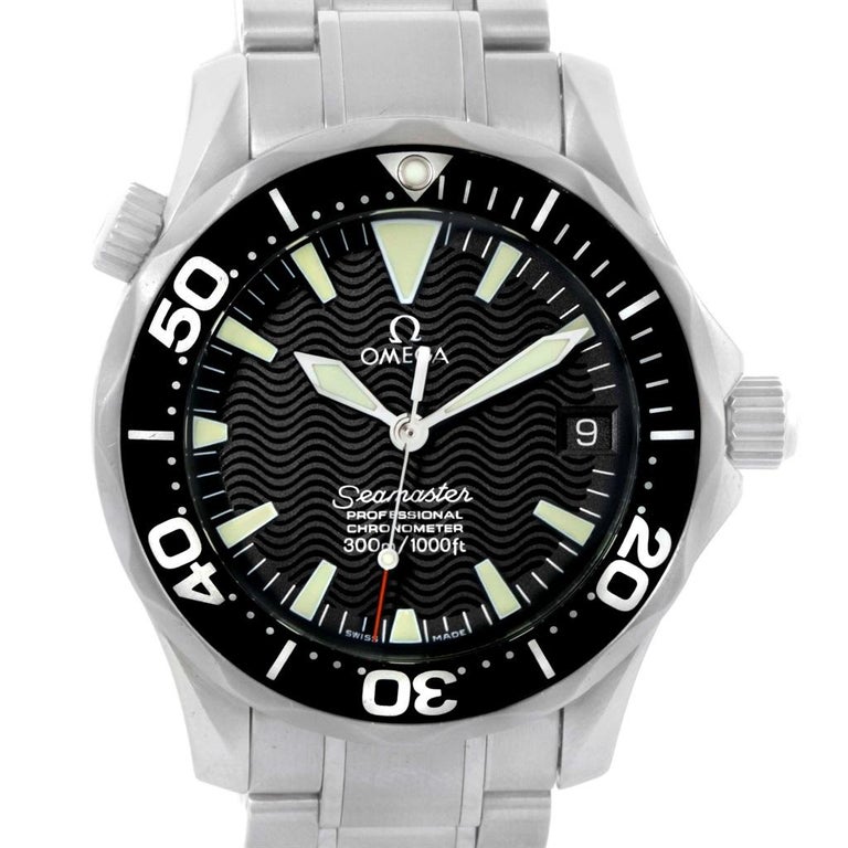 Omega Seamaster Black Wave Dial Midsize 300m Watch 2252.50.00 For Sale ...