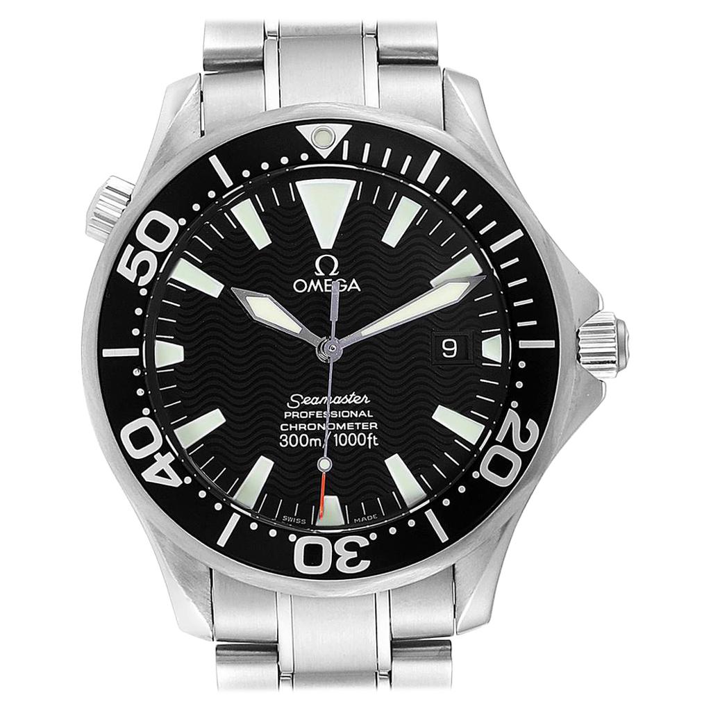 Omega Seamaster Black Wave Dial Steel Men's Watch 2254.50.00 For Sale ...