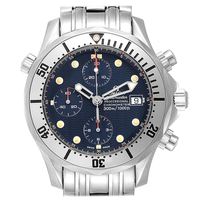 Omega Seamaster Blue Dial Chronograph Steel Men's Watch 2598.80.00 For ...