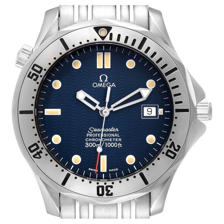 Omega Seamaster Blue Wave Dekor Zifferblatt Stahl 300m Uhr 2532.80.00 ...