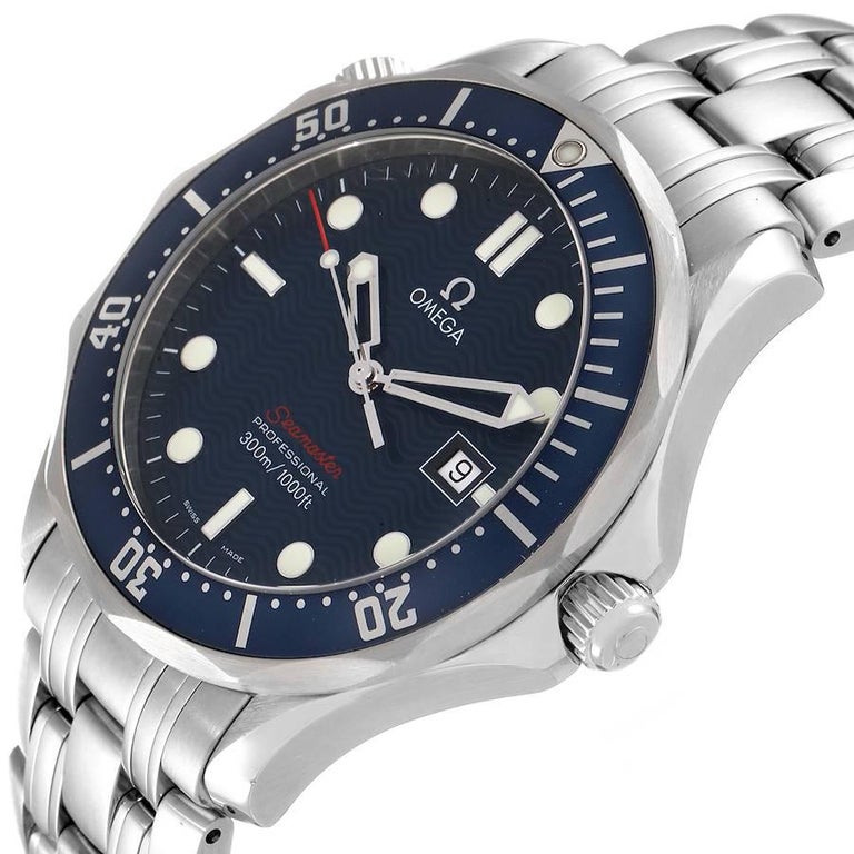 Omega Seamaster Bond 300M Blue Wave Dial Mens Watch 2221.80.00 For Sale ...