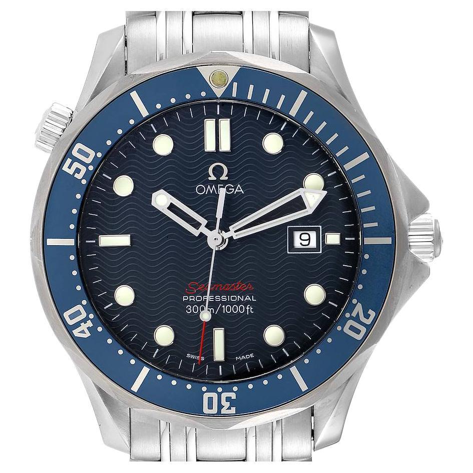 Omega Seamaster Diver 300m Steel Blue Wave Dial Automatic Watch 2532.80 ...