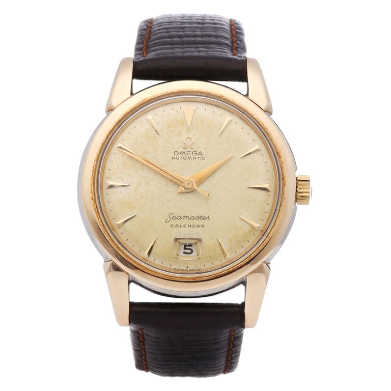 Omega Seamaster Calendar 1342 Men's Gold-Plated Watch at 1stDibs