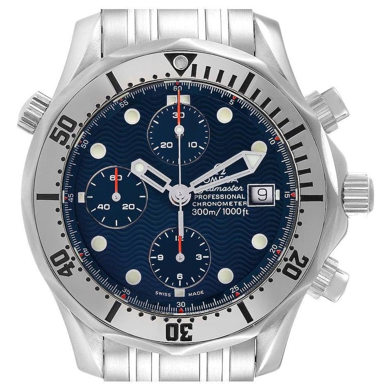 Omega Seamaster Chronograph Blue Dial Steel Mens Watch 2598.80.00 at ...