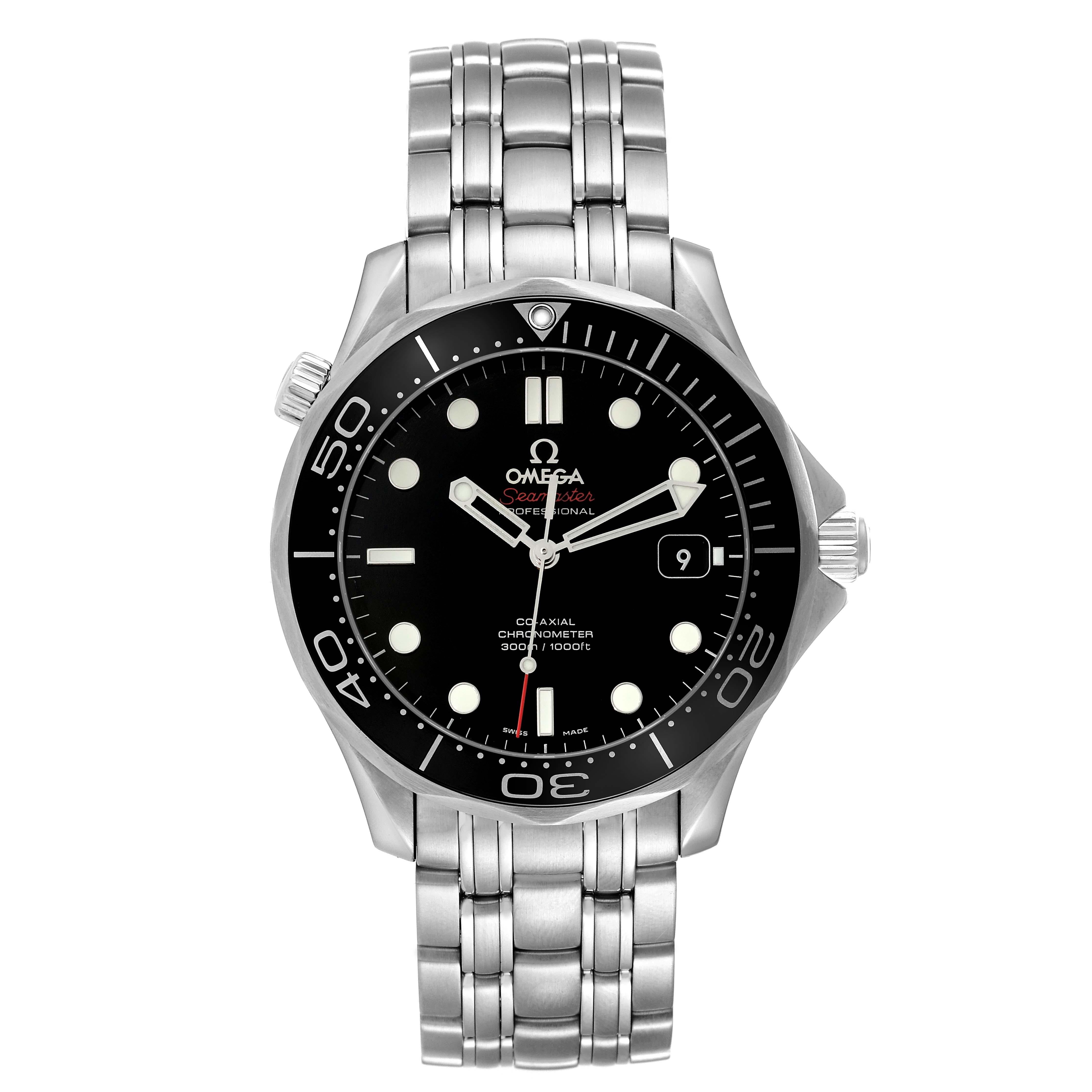 Omega Seamaster Diver 300M Black Dial Steel Mens Watch 212.30.41.20.01 ...