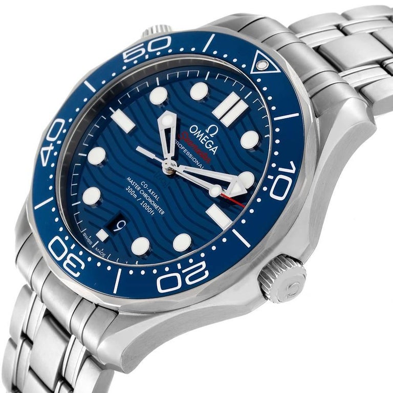 Omega Seamaster Diver 300M Blue Dial Mens Watch 210.30.42.20.03.001 Box ...