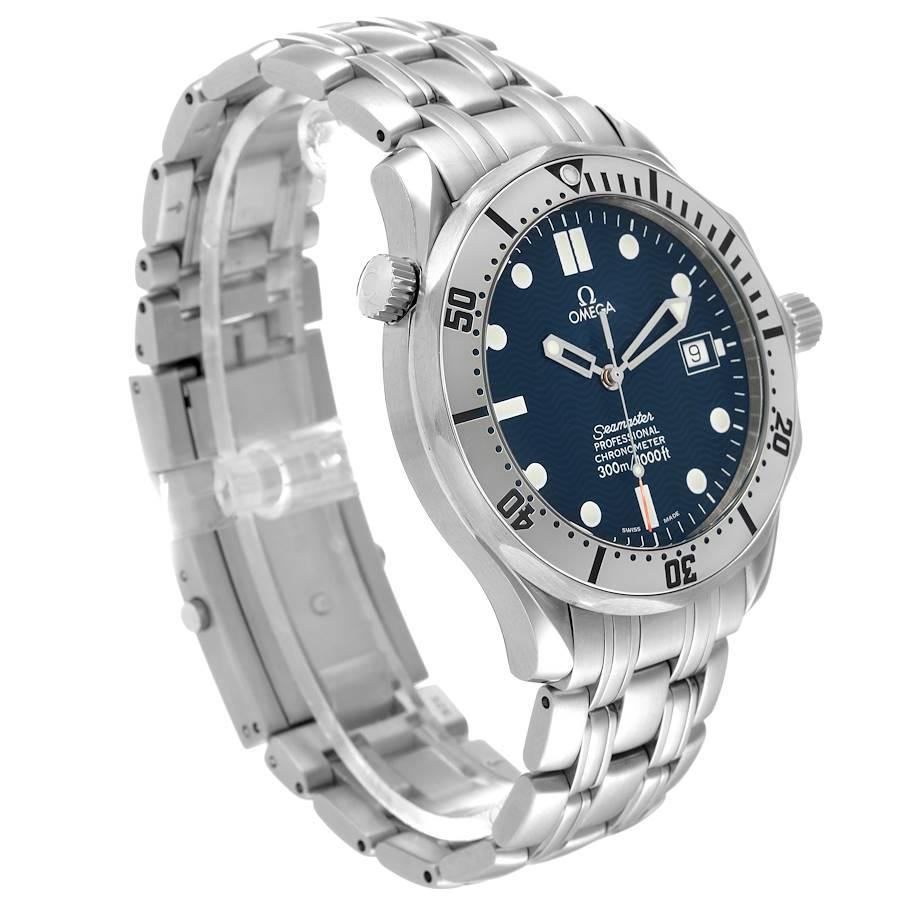 Omega Seamaster Diver 300M Blue Wave Decor Dial Steel Mens Watch 2532. ...