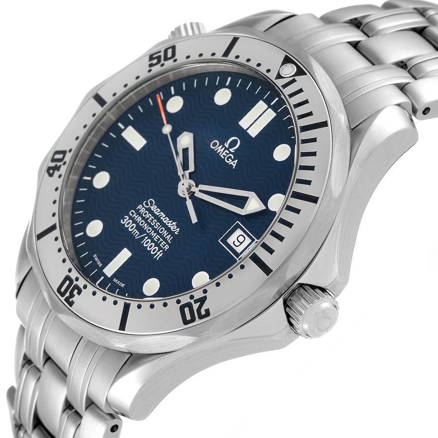 Omega Seamaster Diver 300M Blue Wave Decor Dial Steel Mens Watch 2532. ...