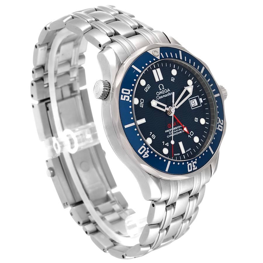 Omega Seamaster Diver 300M GMT Steel Co-Axial Blue Dial Mens Watch 2535.80.00 at 1stDibs | omega ...