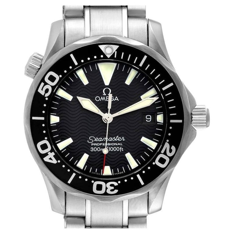 Omega Seamaster Diver 300M Quartz Midsize Black Dial Mens Watch 2262.50 ...