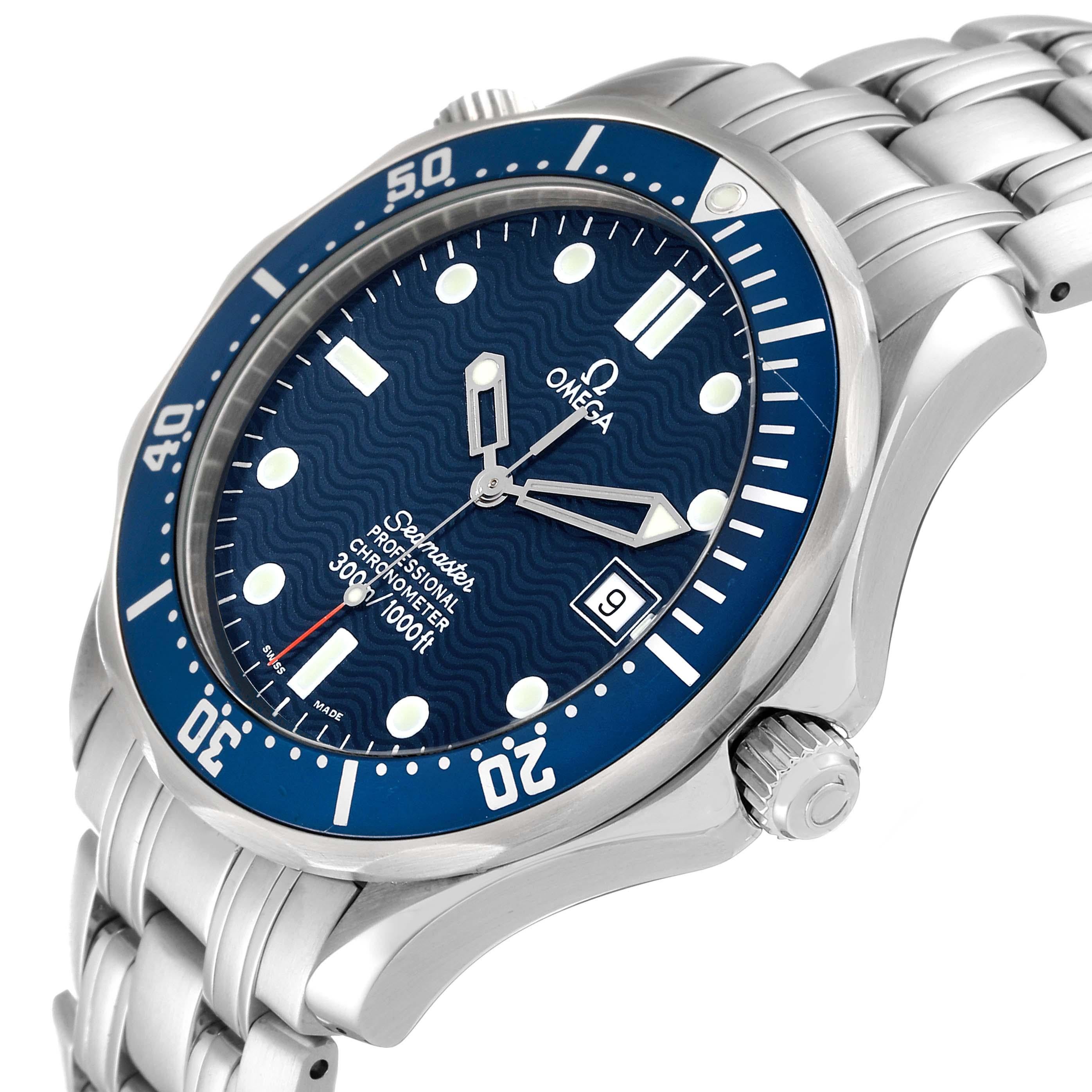 Omega Seamaster Diver 300mm Blue Dial Steel Mens Watch 2531.80.00 Card ...