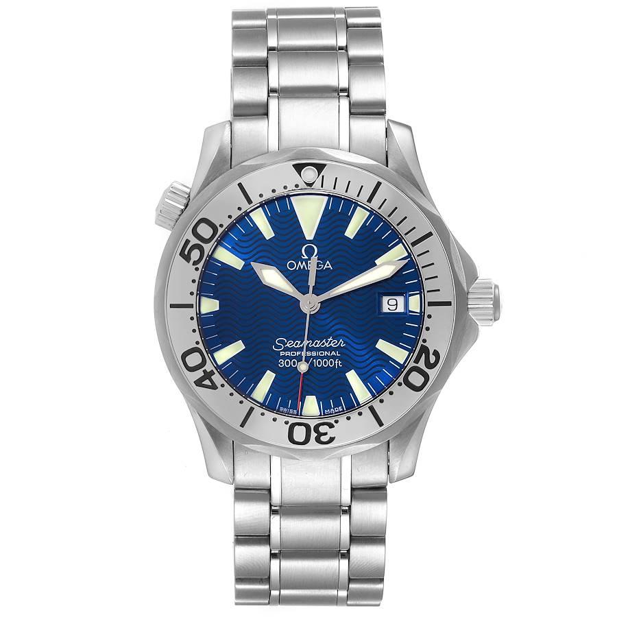 Omega Seamaster Electric Blue Wave Dial Midsize Mens Watch 2263.80.00 ...
