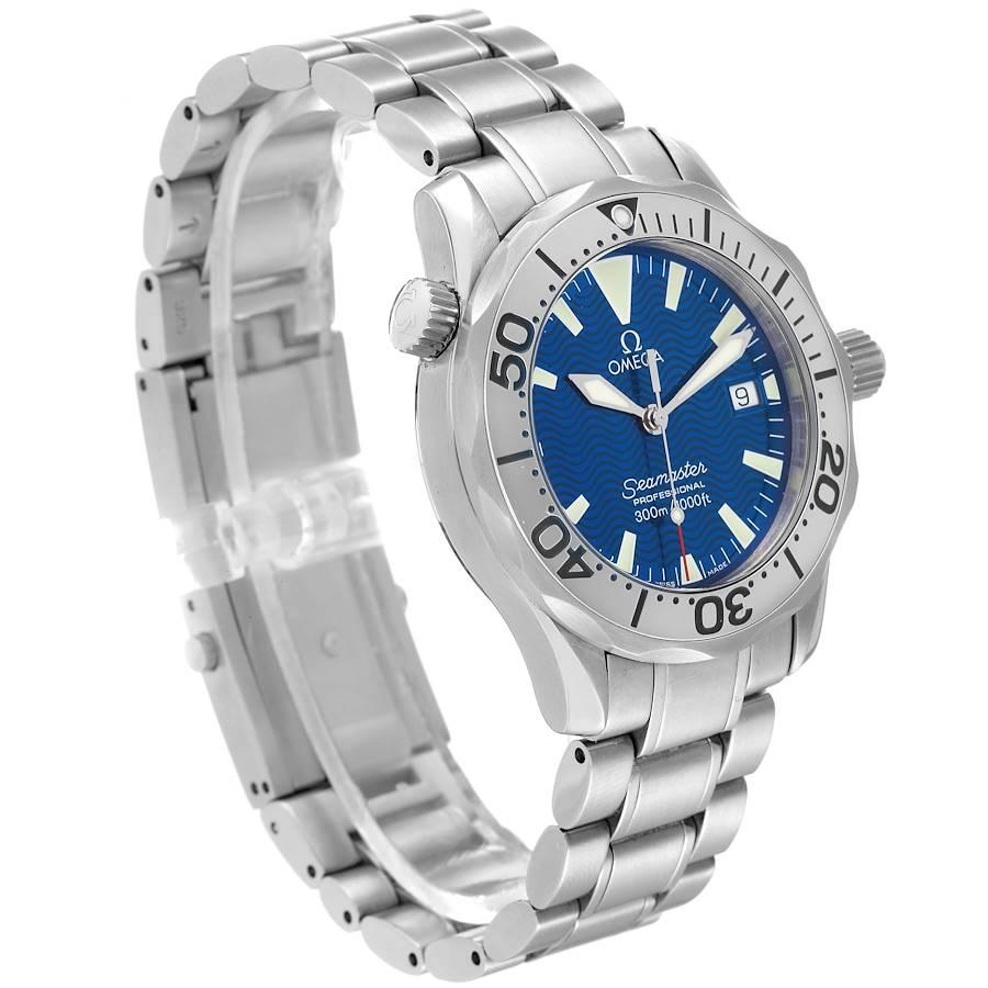 Omega Seamaster Electric Blue Wave Dial Midsize Mens Watch 2263.80.00 ...