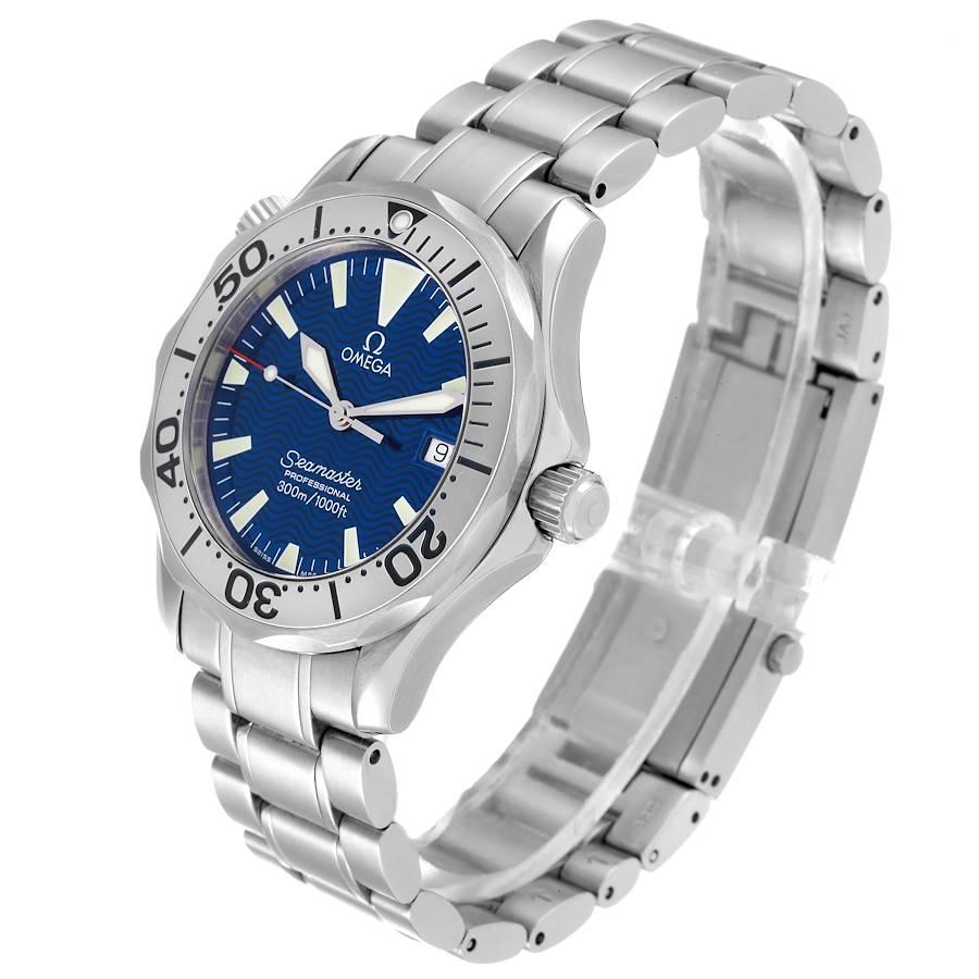 Omega Seamaster Electric Blue Wave Dial Midsize Mens Watch 2263.80.00 ...