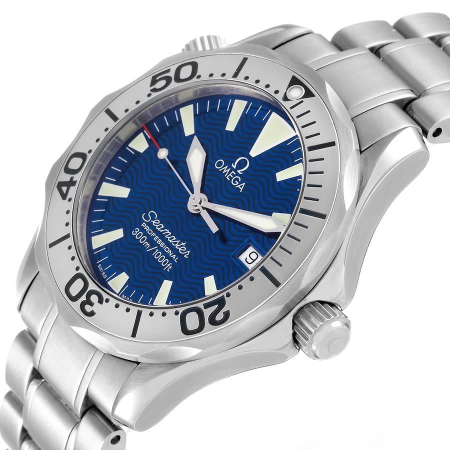 Omega Seamaster Electric Blue Wave Dial Midsize Mens Watch 2263.80.00 ...