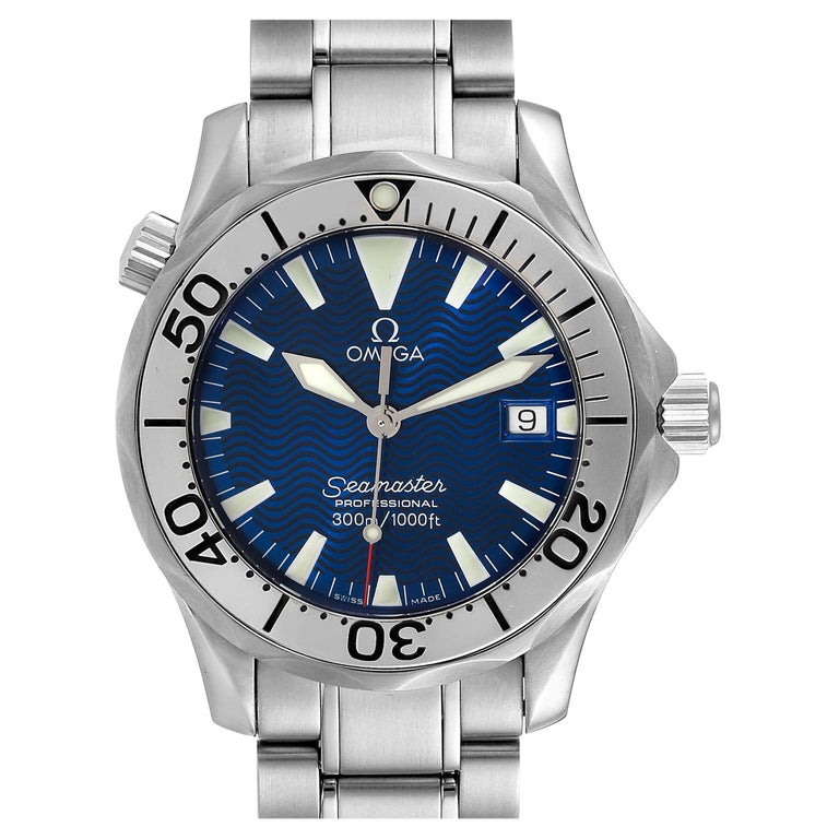 Omega Seamaster Electric Blue Wave Dial Midsize Watch 2263.80.00 For ...