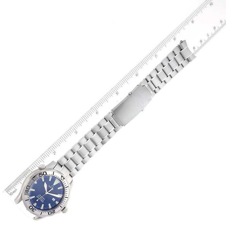 Omega Seamaster Electric Blue Wave Dial Steel Mens Watch 2265.80.00 Box ...