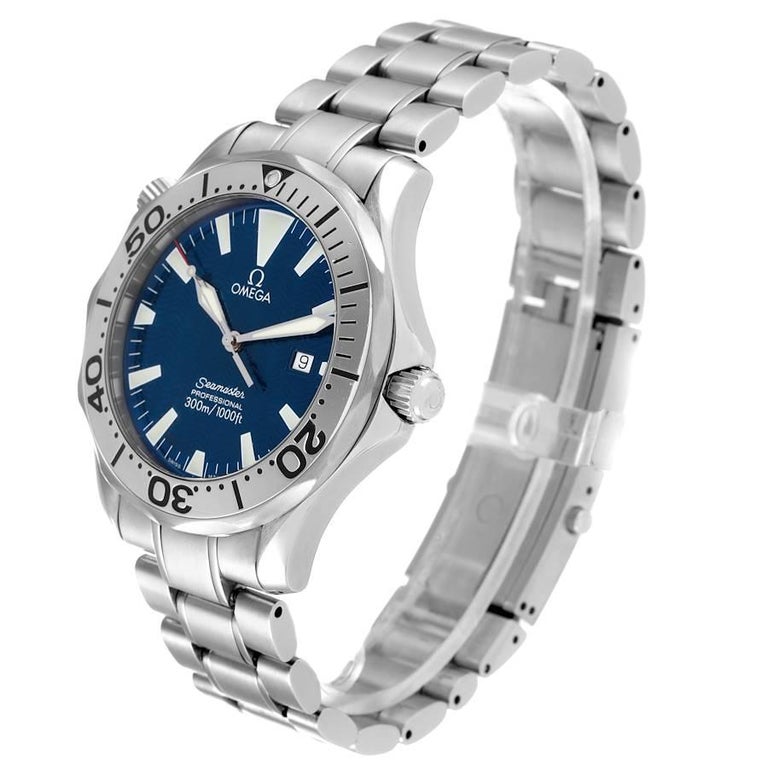 Omega Seamaster Electric Blue Wave Dial Steel Mens Watch 2265.80.00 ...