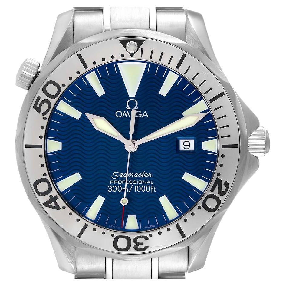 Omega Seamaster Steel Blue Wave Dial Automatic Mens Watch 2531.80.00 at ...