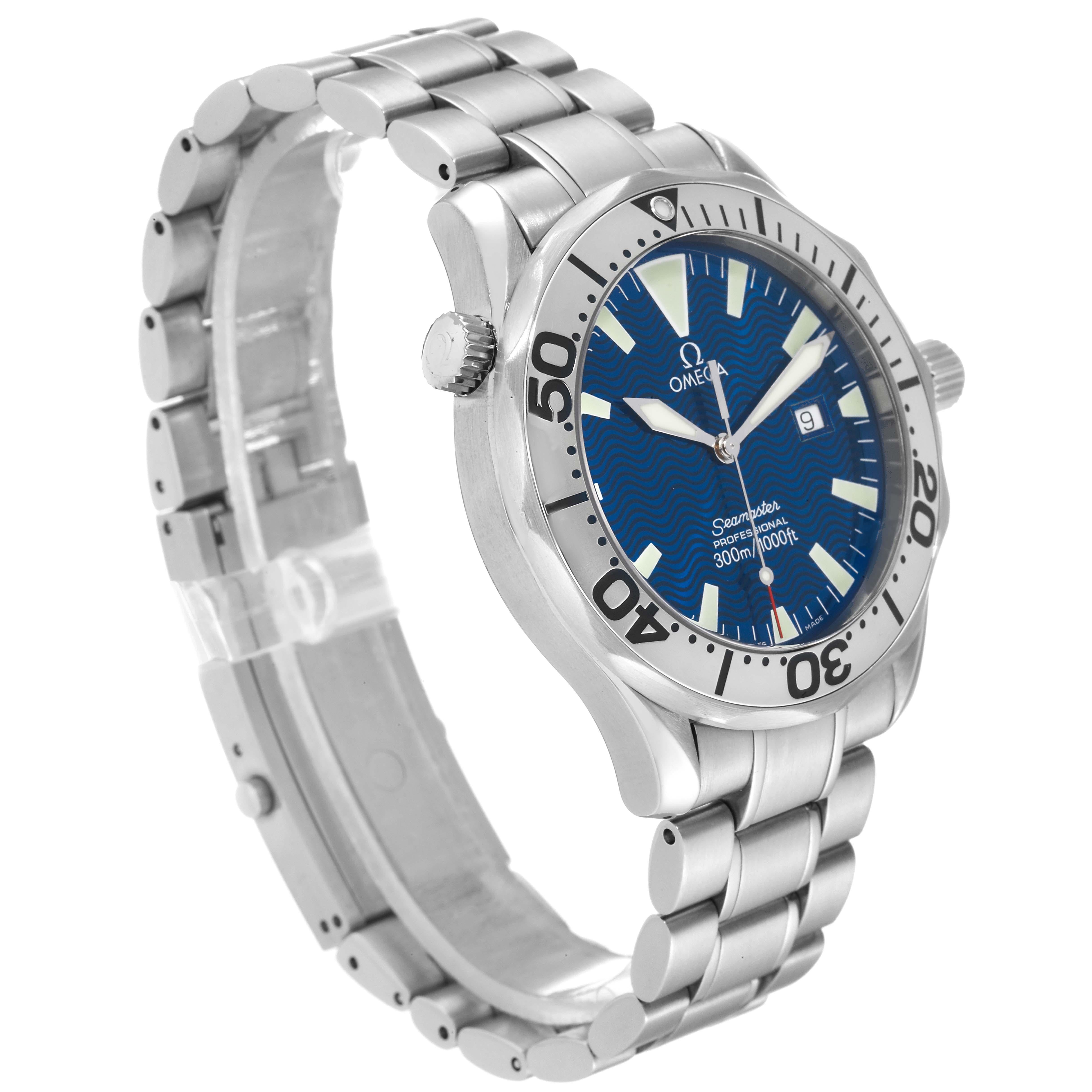 Omega Seamaster Electric Blue Wave Dial Steel Mens Watch 2265.80.00 For Sale at 1stDibs | steel ...