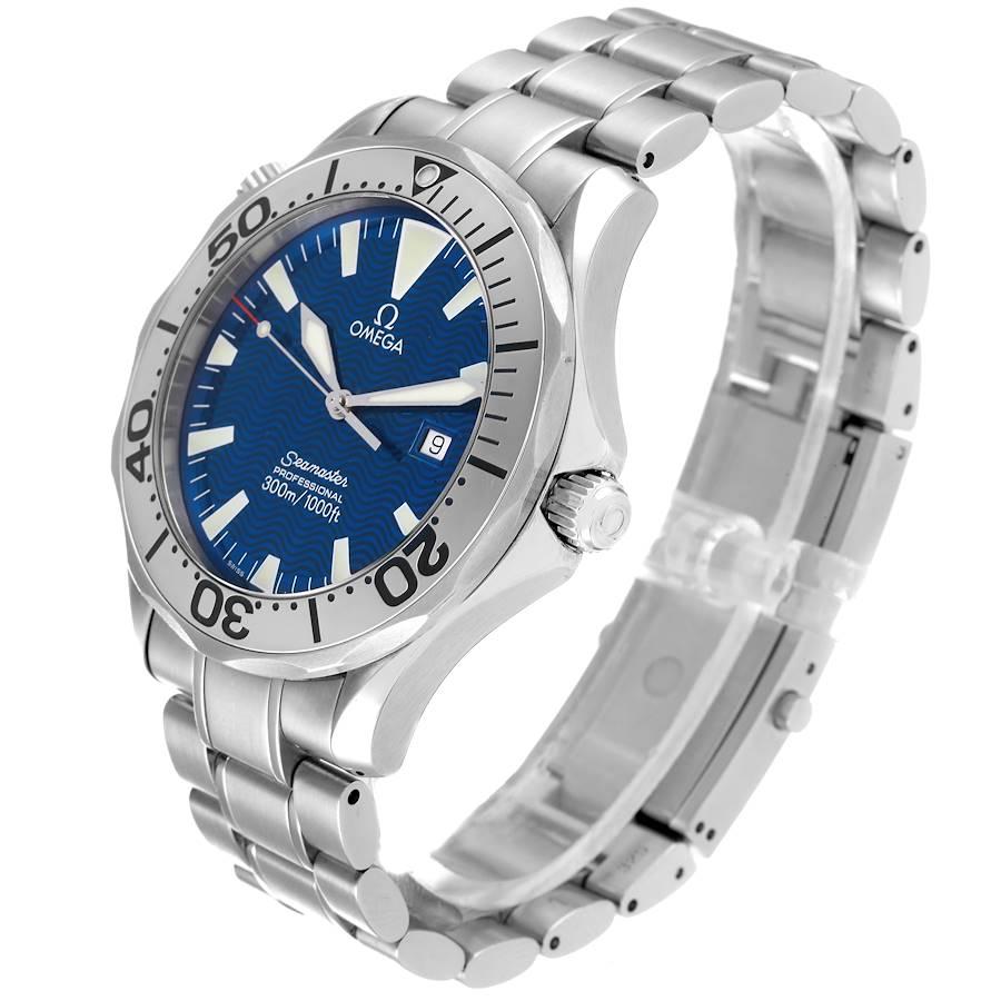 Omega Seamaster Electric Blue Wave Dial Steel Mens Watch 2265.80.00 at ...