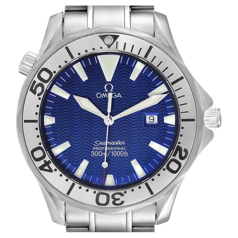 Omega Seamaster GMT White Wave Dial Watch 2538.20.00 Card For Sale at ...