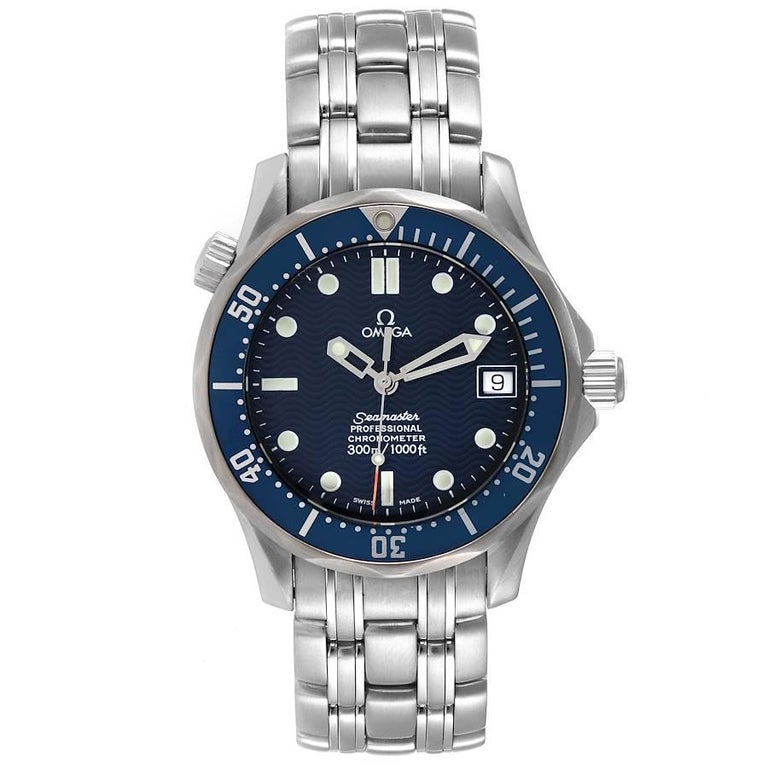Omega Seamaster Midsize Blue Dial Steel Mens Watch 2551.80.00 Box Card ...