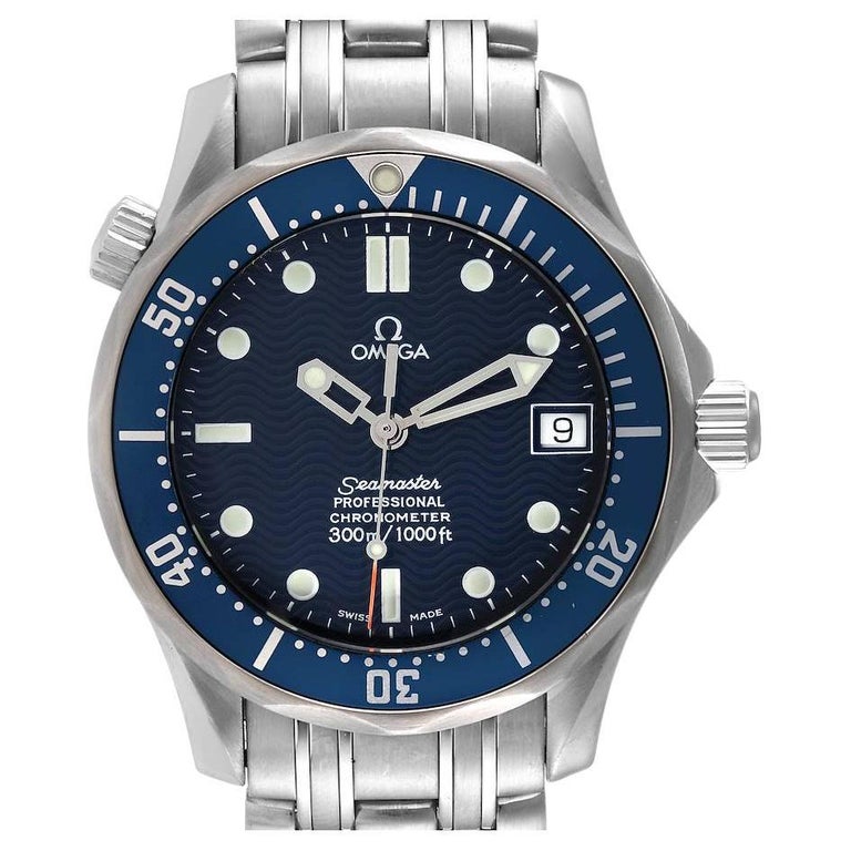 Omega Seamaster Midsize Blue Dial Steel Mens Watch 2551.80.00 Box Card ...