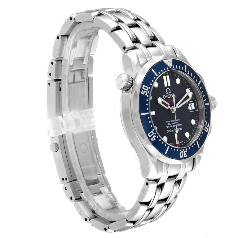 Omega Seamaster Midsize Co-Axial Blue Dial Watch 2222.80.00 Card For ...