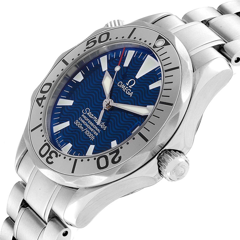 Omega Seamaster Midsize Blue Wave Dial Steel Men's Watch 2553.80.00 For ...