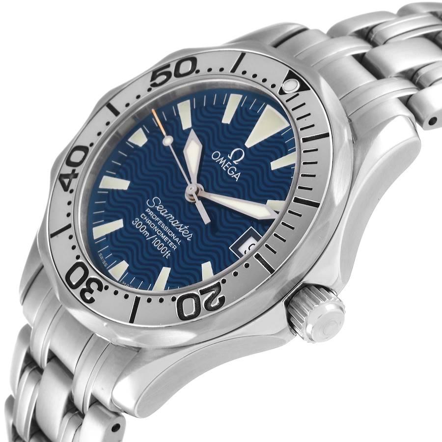 Omega Seamaster Midsize Steel Electric Blue Dial Watch 2554.80.00 Box ...