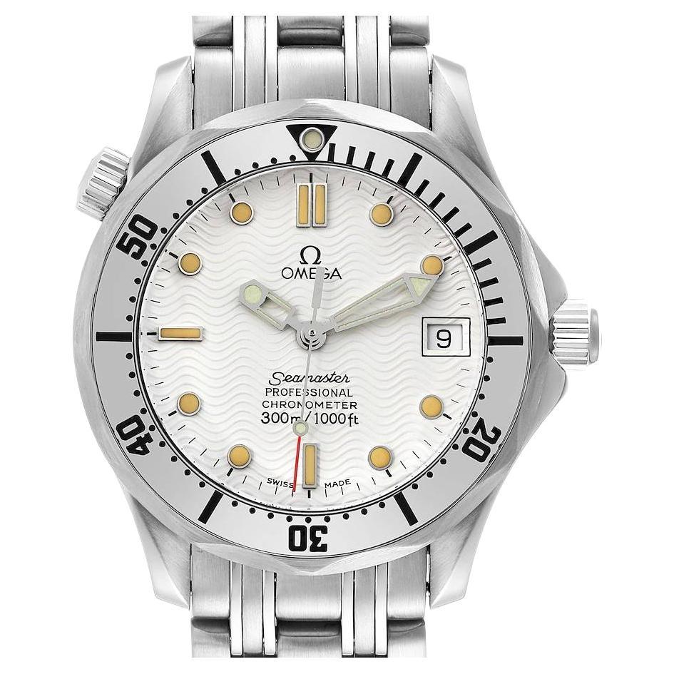 Omega Seamaster Midsize Steel White Dial Mens Watch 2552.20.00 Card at ...