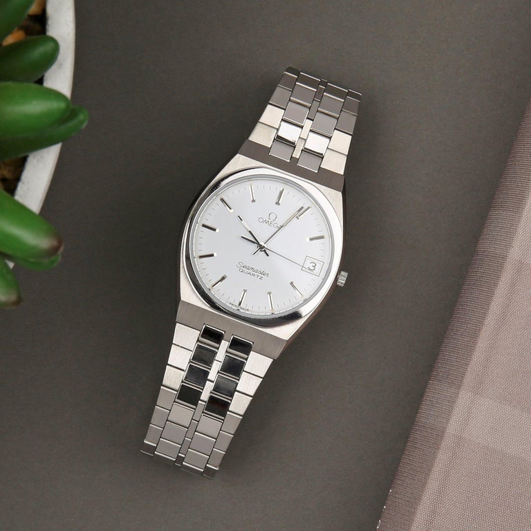 Omega Seamaster Quartz 1342 Men Stainless Steel Watch at 1stDibs