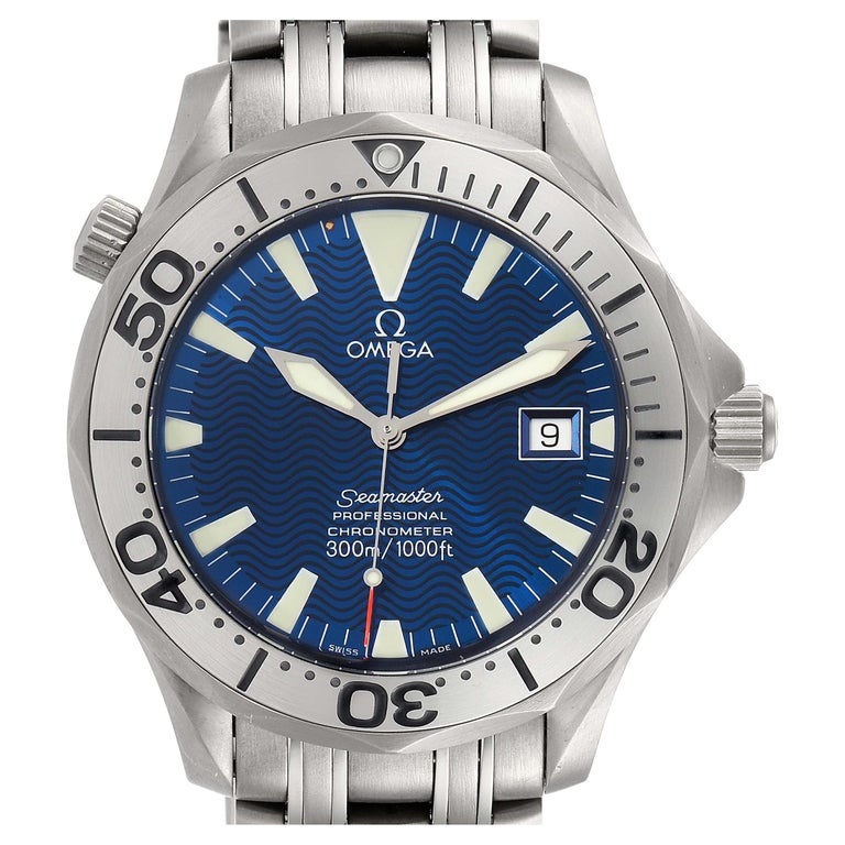 Omega Seamaster Titanium Blue Dial Mens Watch 2231.80.00 For Sale at 1stDibs