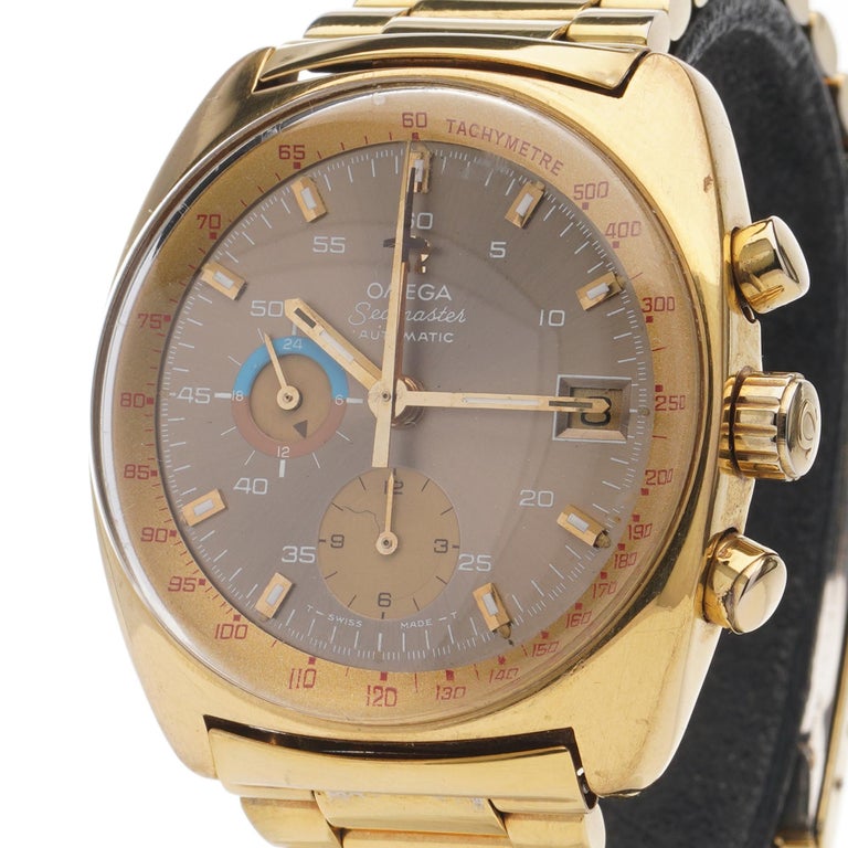 Omega Seamaster Vintage Gold-Plated Automatic Chronograph at 1stDibs ...