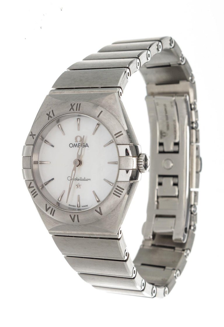 Omega Silver Constellation Quadrella Watch at 1stDibs