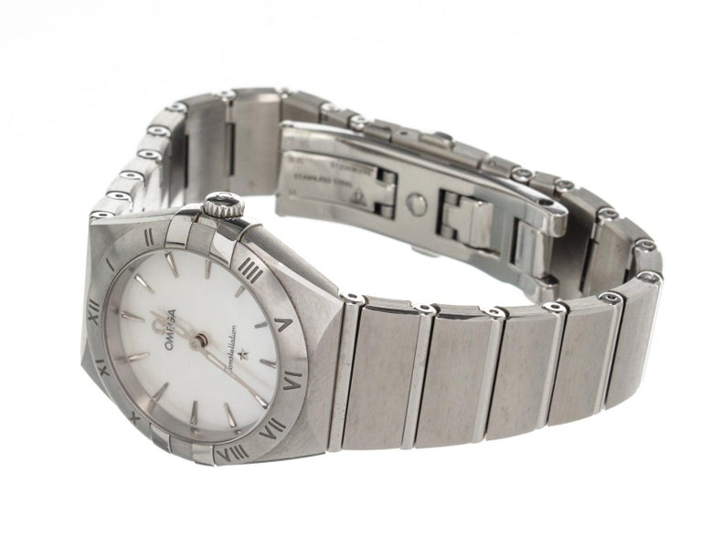 Omega Silver Constellation Quadrella Watch at 1stDibs