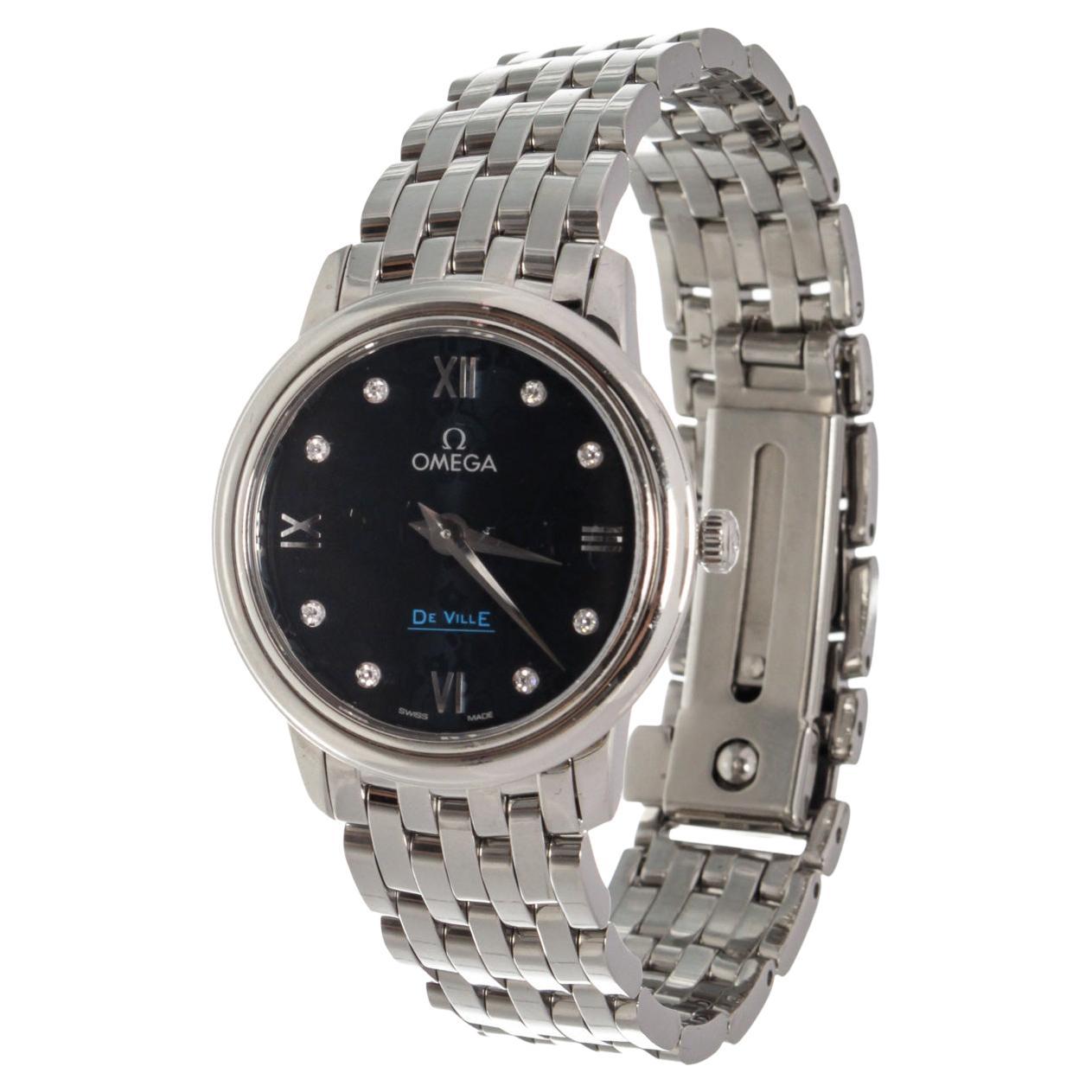 Omega De Ville Womens Hand Winding Watch Silver Dial 18 Karat Yellow ...