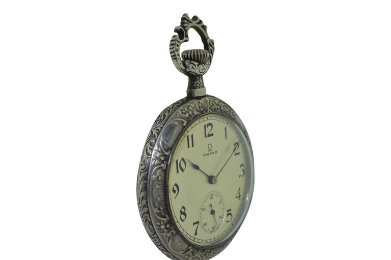 Omega Silver Pocket Watch circa 1894, First Year of Omega with Art ...