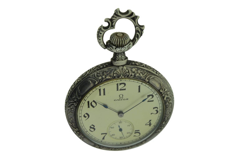 Omega Silver Pocket Watch circa 1894, First Year of Omega with Art ...
