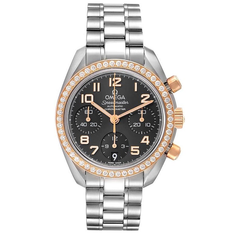 Omega Speedmaster Steel Rose Gold Diamond Watch 324.28.38.40.06.001 For ...