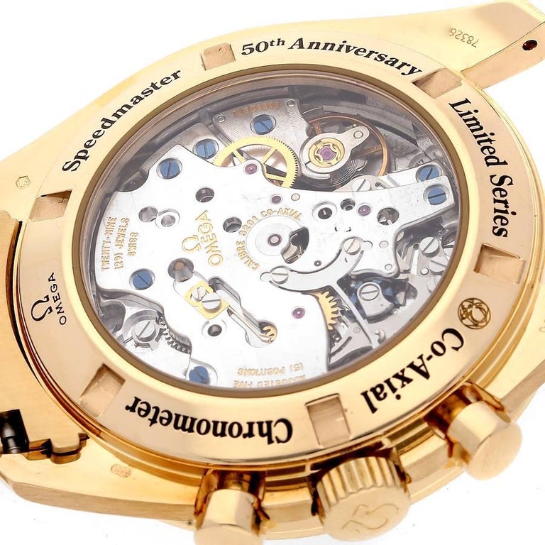 Omega Speedmaster 50th Anniversary Yellow Gold LE Watch 311.63.42.50.01 ...