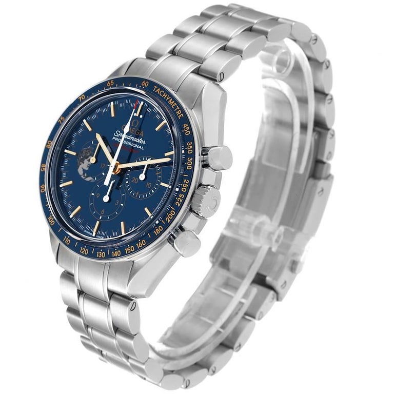 Omega Speedmaster Apollo 17 LE Blue Dial Moonwatch 311.30.42.30.03.001 ...