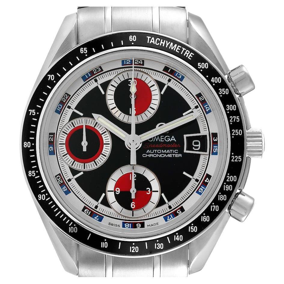 Omega Speedmaster Black Red Dial Chronograph Watch 3210.52.00 Box Card ...