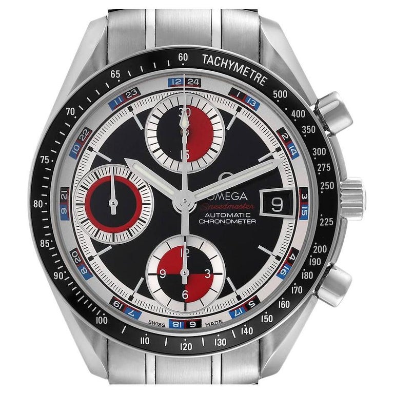 Omega Speedmaster Black Red Casino Dial Steel Mens Watch 3210.52.00 Box ...