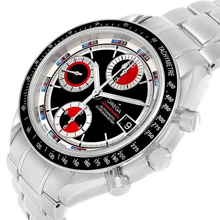 Omega Speedmaster Black Red Dial Chronograph Steel Watch 3210.52.00 For ...